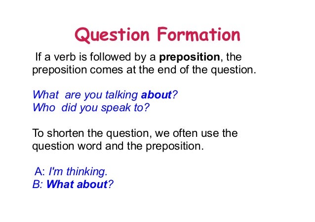 Grammar - question formation