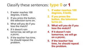Grammar - Review Conditionals types 0-3 complete practice | PPT