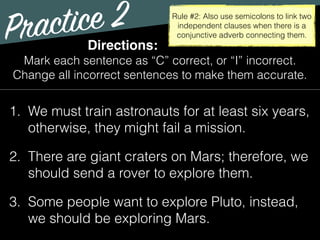 Grammar: Semicolons | PDF