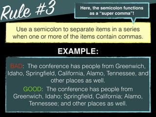 Grammar: Semicolons | PDF