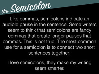 Grammar: Semicolons | PDF