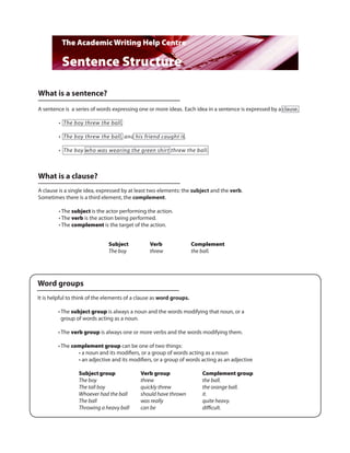 Grammar sentence-structure | PDF