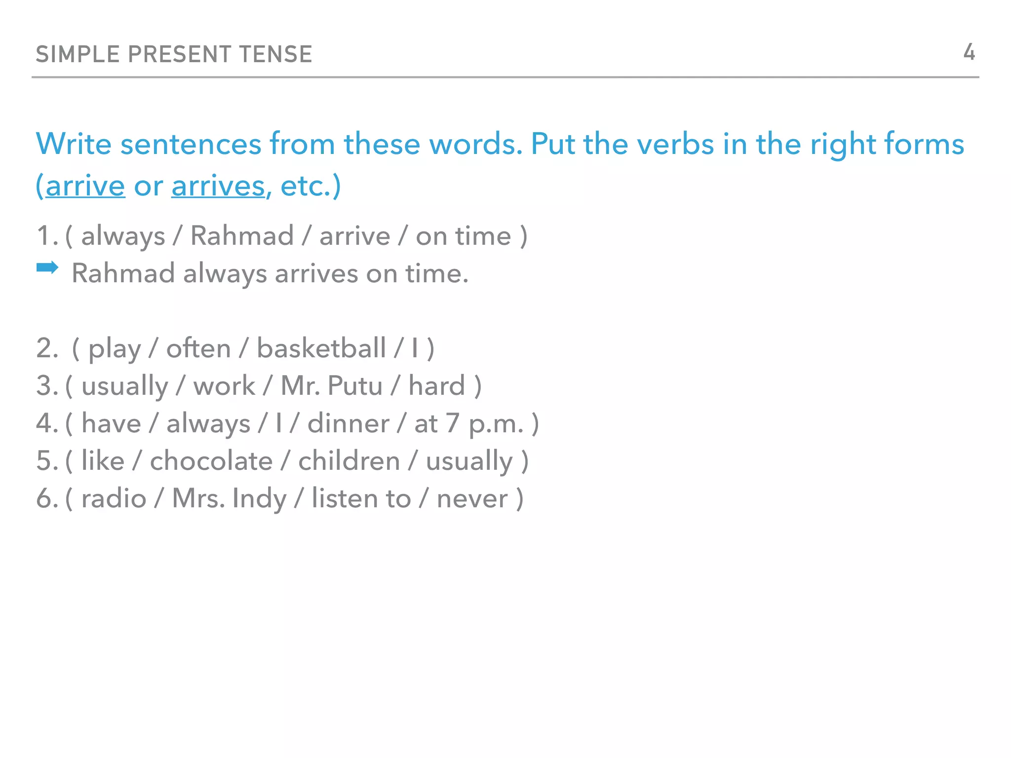 Grammar - Simple Present Tense | PDF