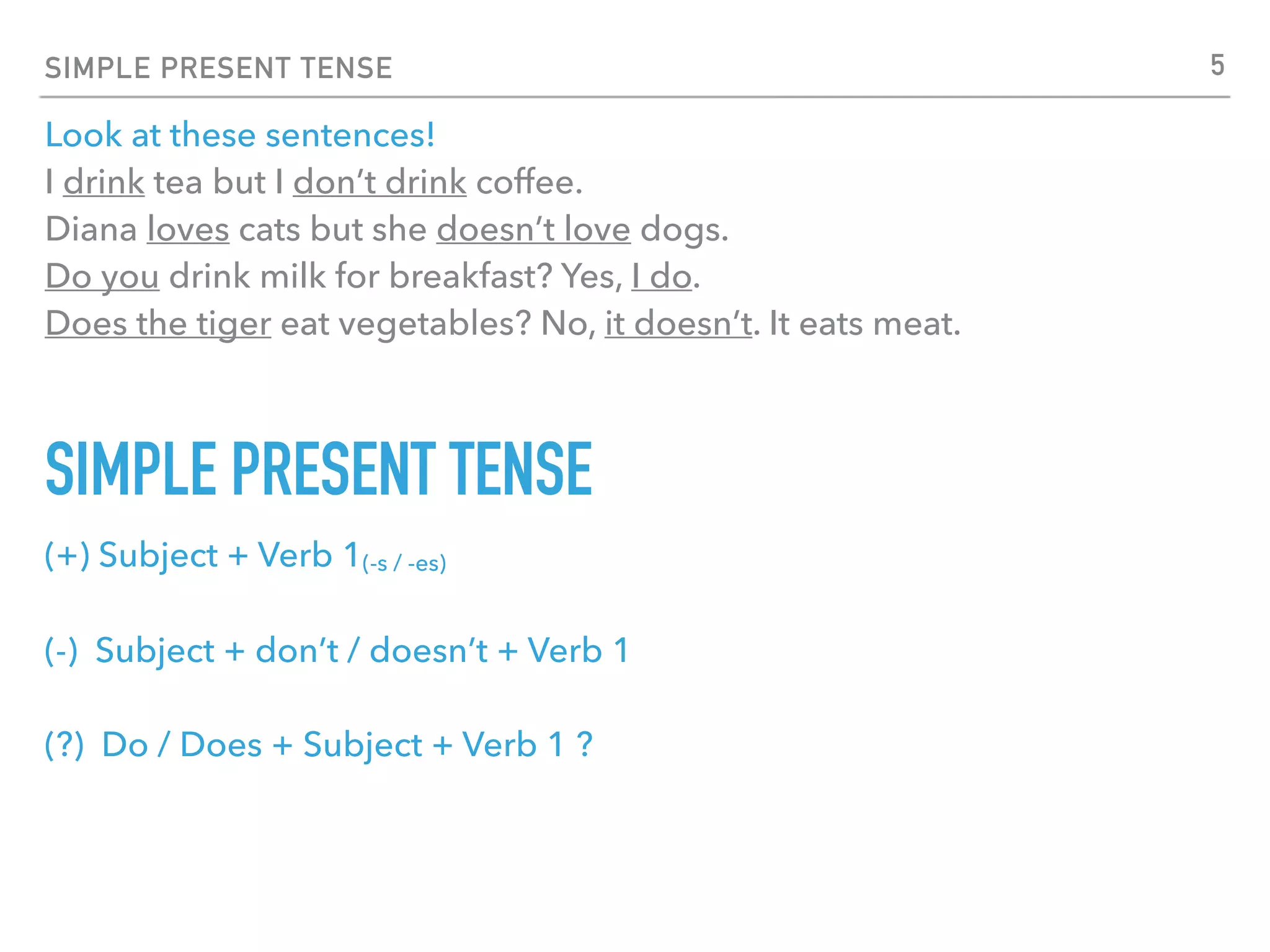 Grammar - Simple Present Tense | PDF