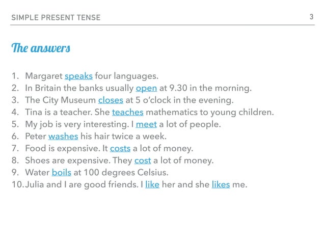 Grammar - Simple Present Tense | PDF
