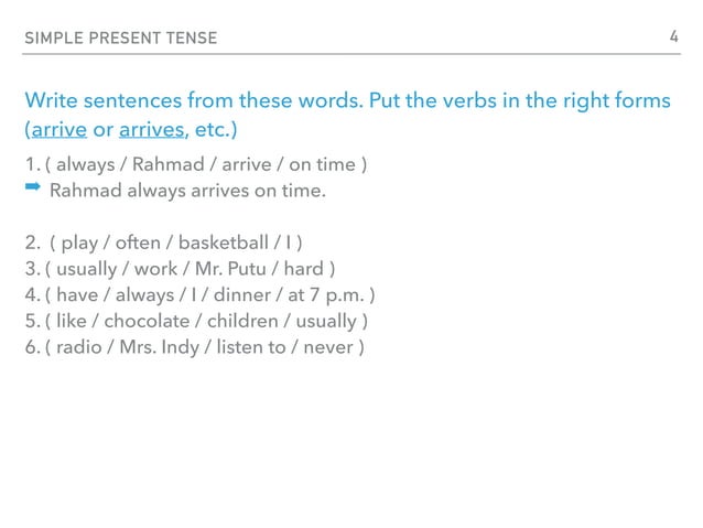 Grammar - Simple Present Tense | PDF