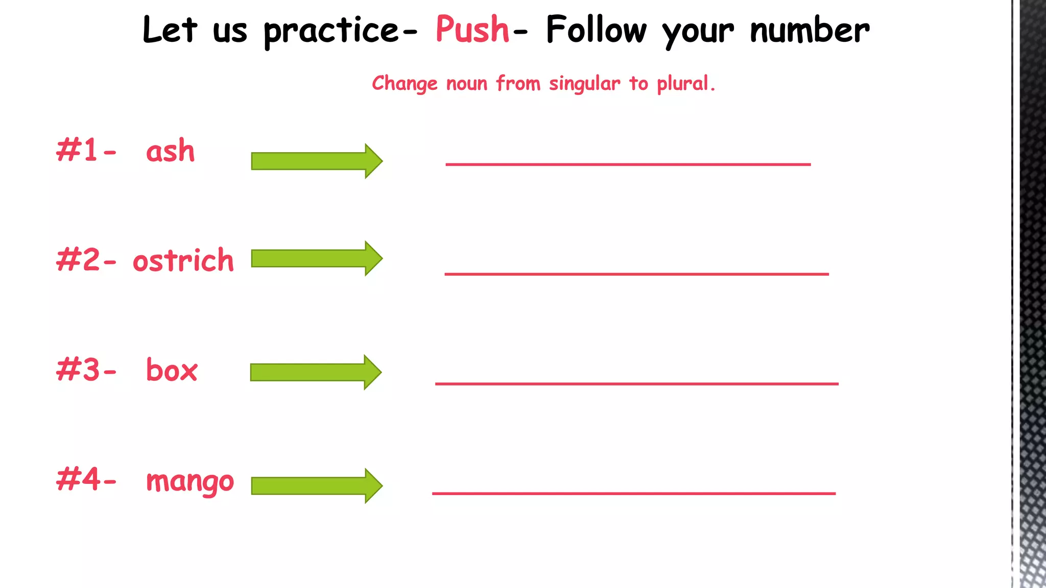 Grammar singular and plural nouns adding es | PPTX