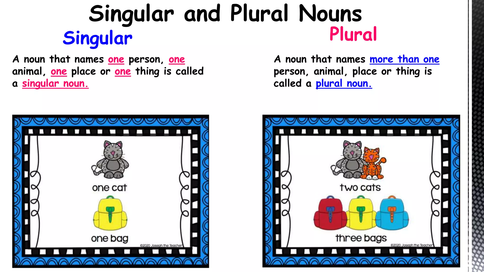 Grammar singular and plural nouns adding es | PPT