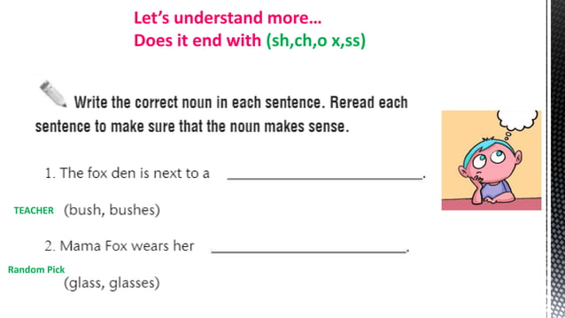 Grammar singular and plural nouns adding es | PPTX