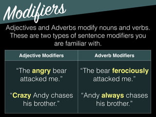 Grammar: Subject, Predicate, Modifiers | PDF