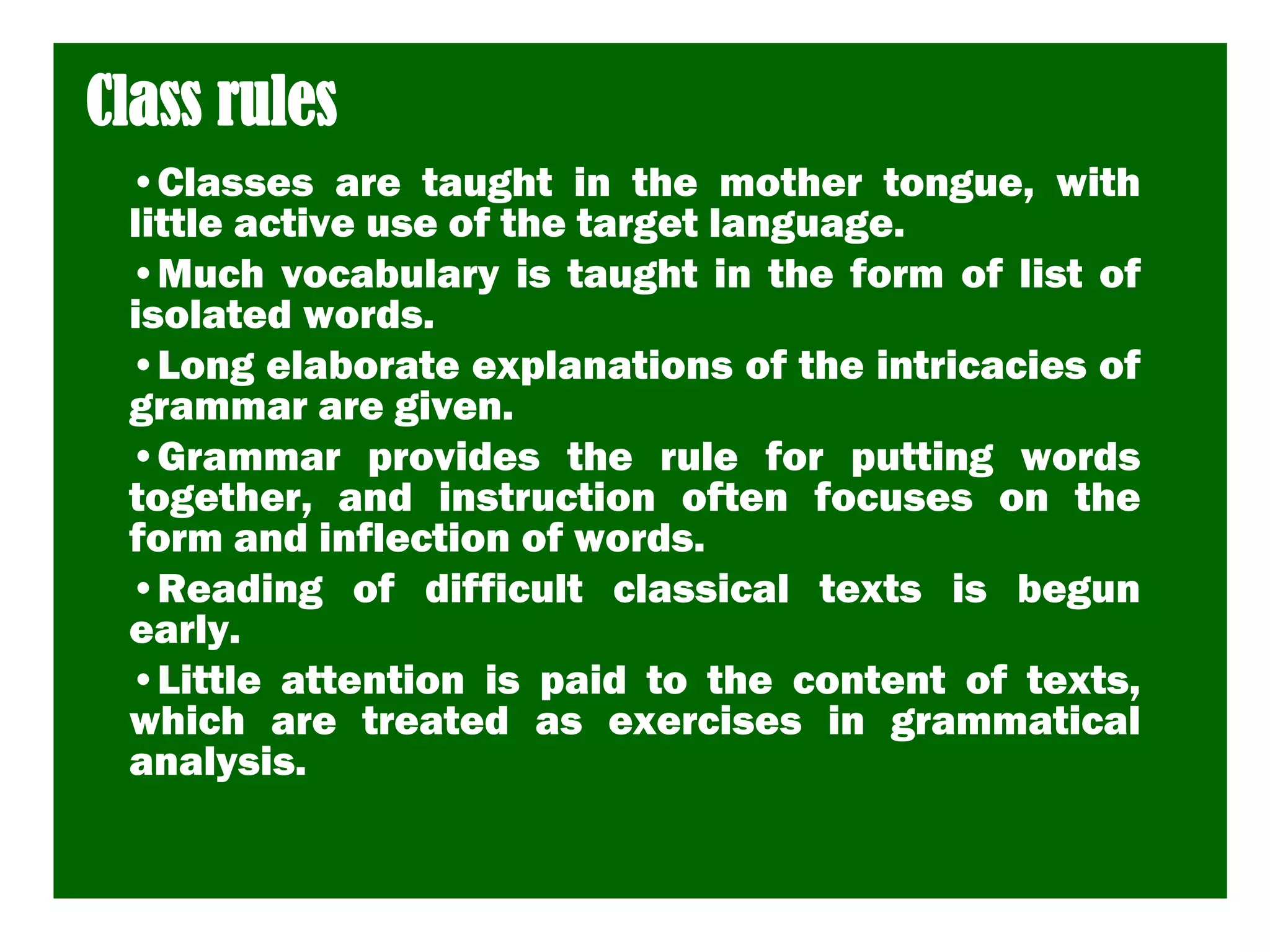 Grammar-Translation Method (GTM) edited by me | PPT