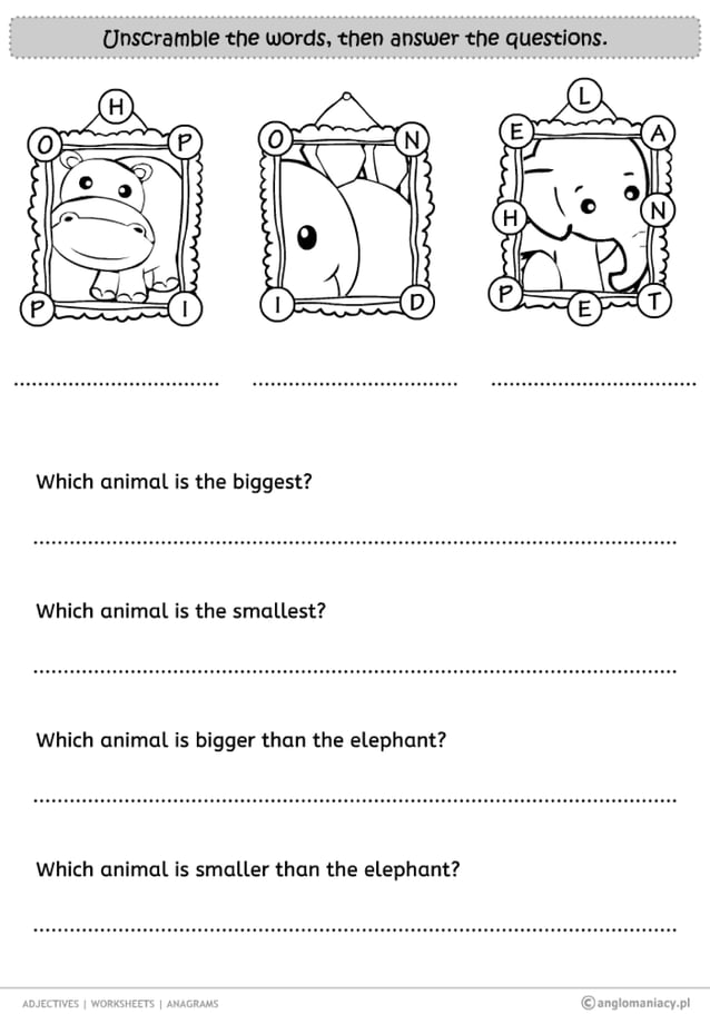 Grammar worksheets-adjectives-anagrams | PDF