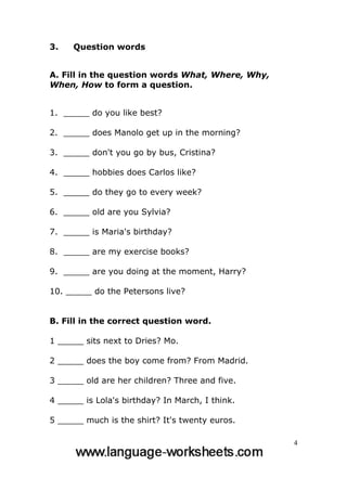 Grammar worksheets | PDF