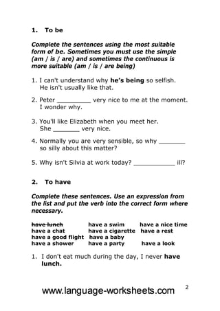 Grammar worksheets-secondary | PDF