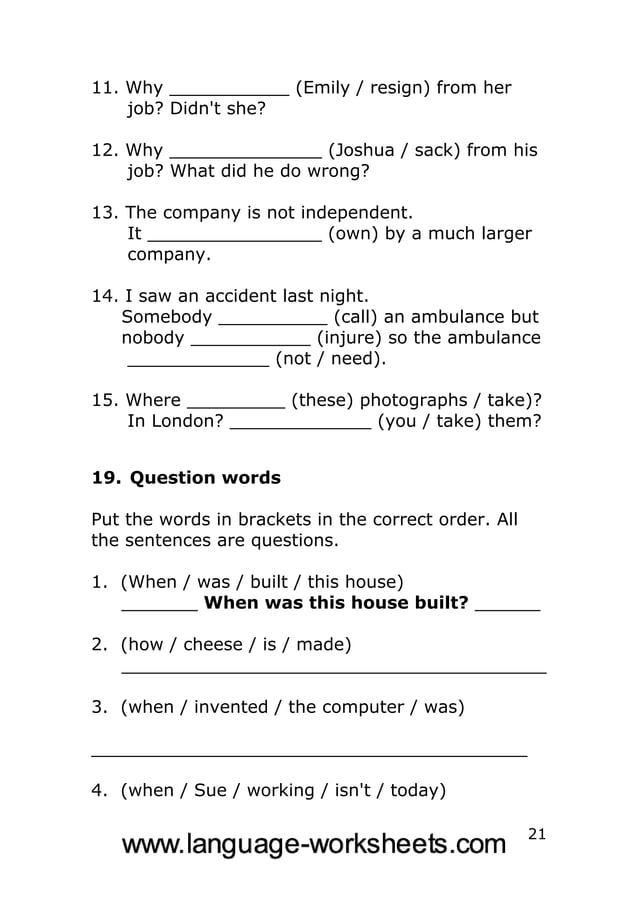 Grammar worksheets-secondary | PDF