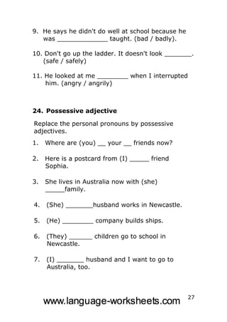 Grammar worksheets-secondary | PDF