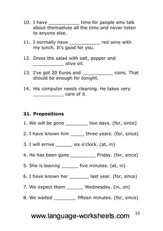 Grammar worksheets-secondary | PDF