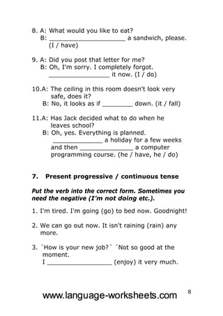 Grammar worksheets-secondary | PDF