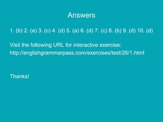 English grammar test 1: Misused forms – Un-English Expressions | PPT
