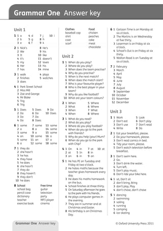 Grammar1 answerkey | PDF