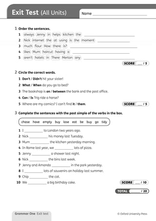 Grammar1 test | PDF