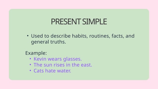 basic grammar 1 - simple tenses powerpoint | PPTX
