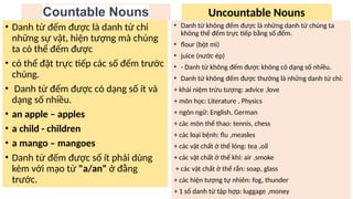 GRAMMAR 2. countable and uncountable nouns pptx | PPTX