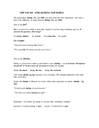 FOR DURING AND WHILE | DOCX