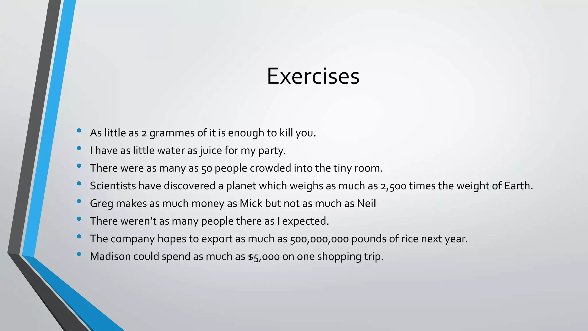 As much as As many as As few as As little as | PPTX