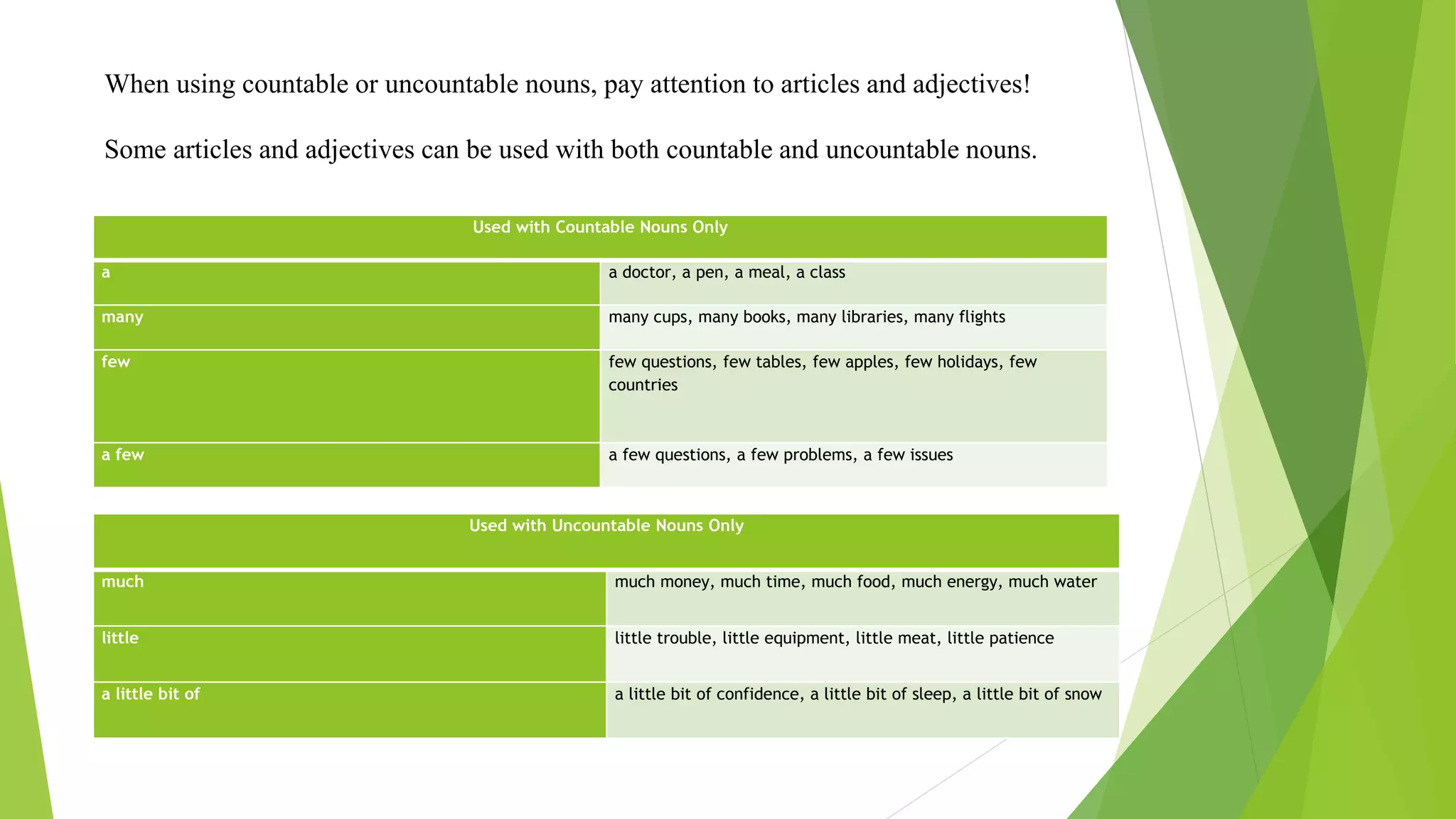 contable and uncountable nouns | PPTX