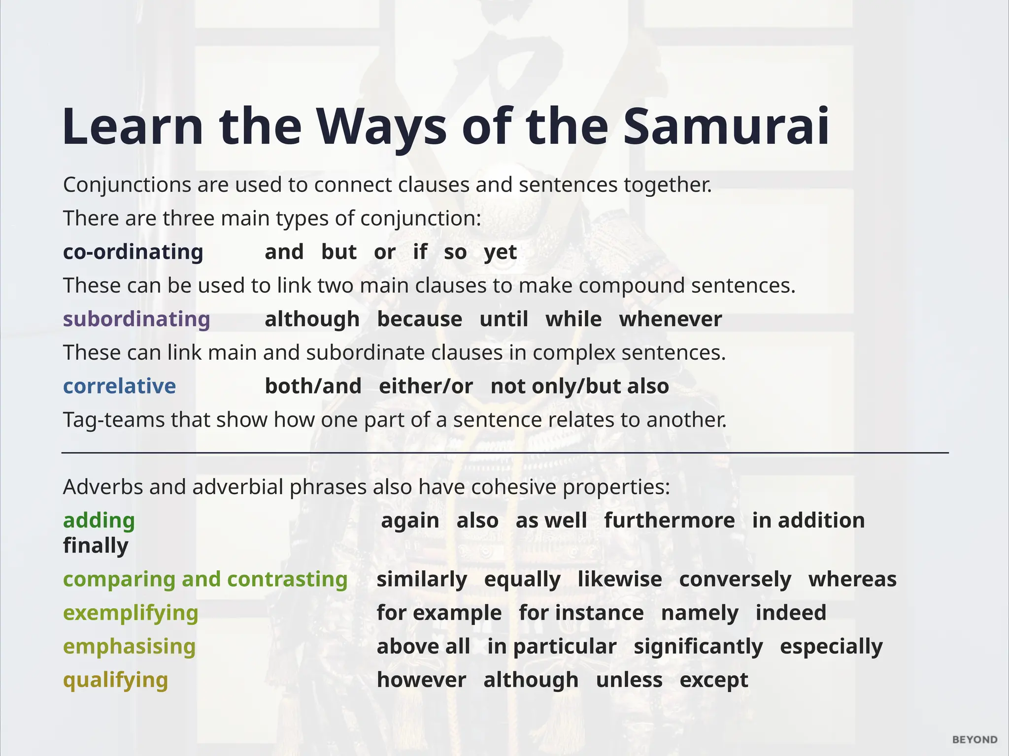 Grammar 6 Conjunctions PowerPoint for SPpptx | PPTX