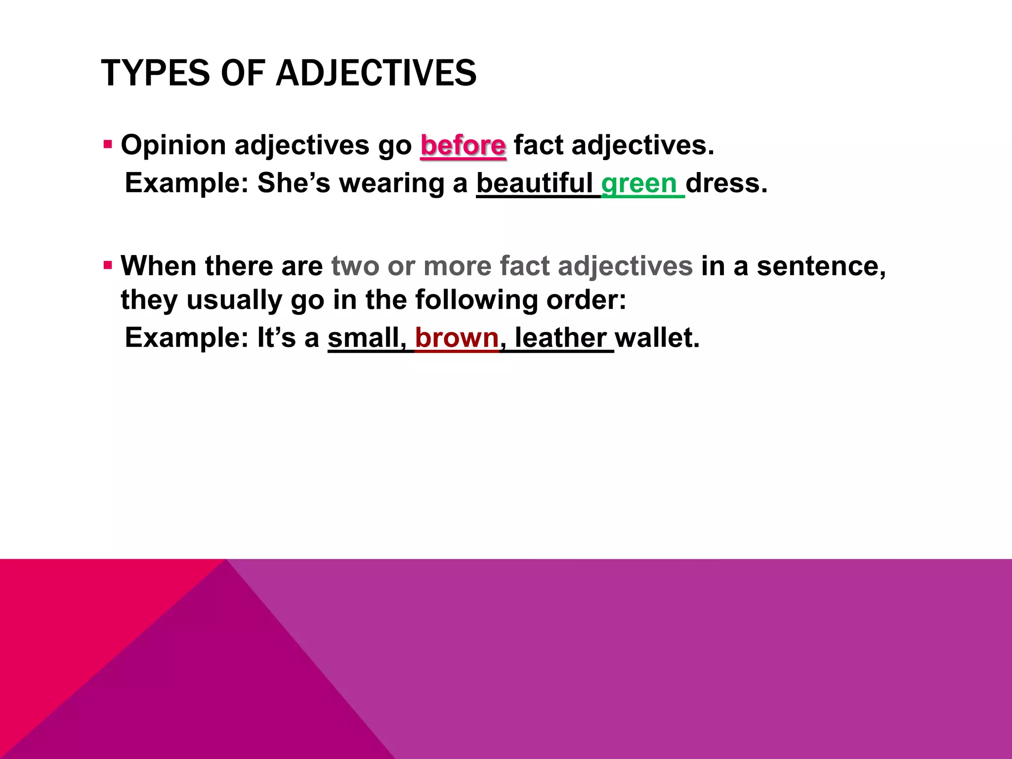 Grammar -> adjectives 8ºAno | PPT