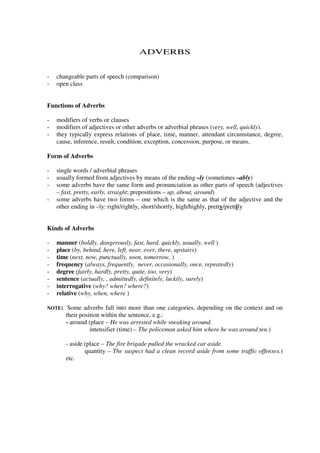 Grammar adverbs | PDF