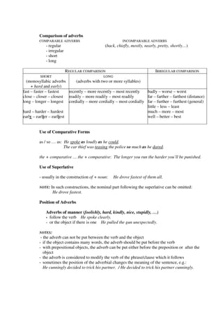 Grammar adverbs | PDF