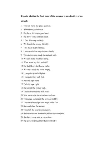 Grammar adverbs | PDF