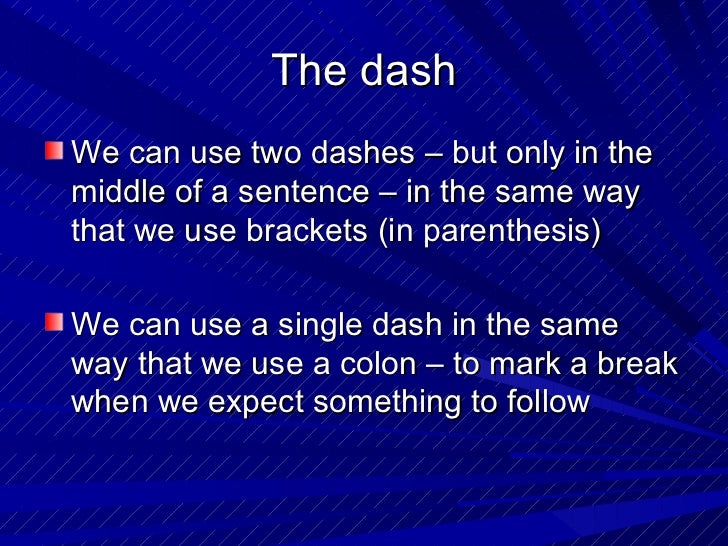 Grammar and punctuation