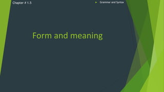 Grammar by Frank Palmer (Form and meaning) | PPTX