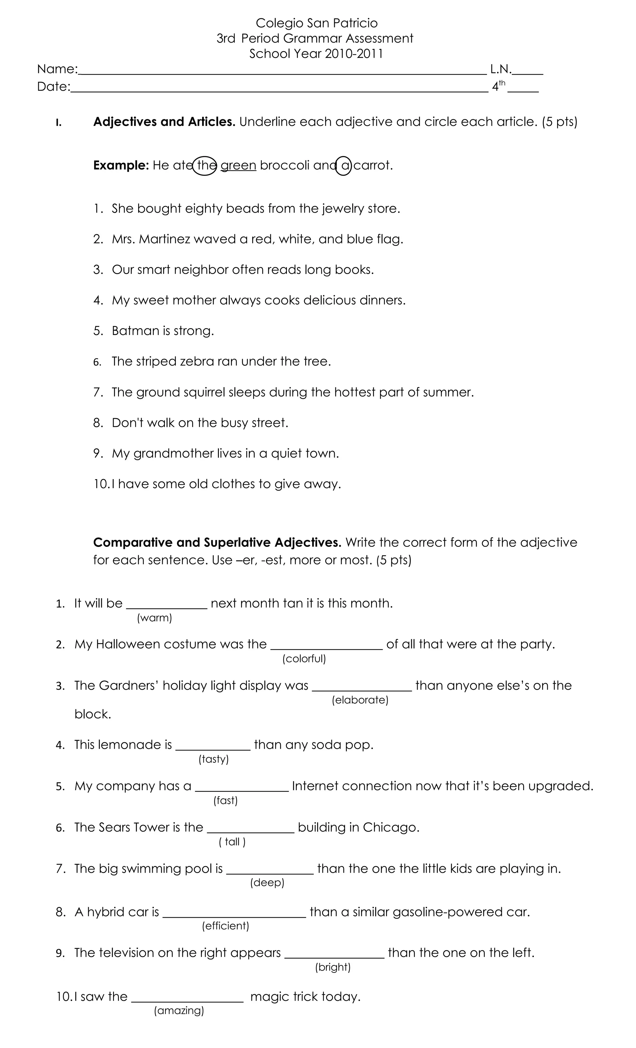 Grammar assessment 3 | DOC