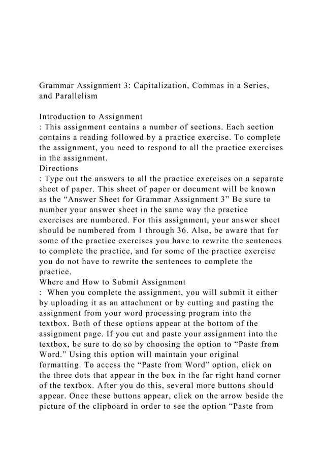 Grammar Assignment 3 Capitalization, Commas in a Series, and .docx