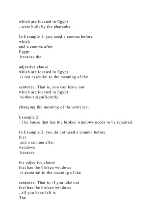 Grammar Assignment 5 Commas with Adjective Clauses, Commas with I.docx