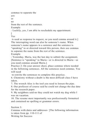 Grammar Assignment 5 Commas with Adjective Clauses, Commas with I.docx