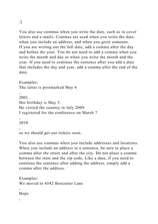 Grammar Assignment 5 Commas with Adjective Clauses, Commas with I.docx