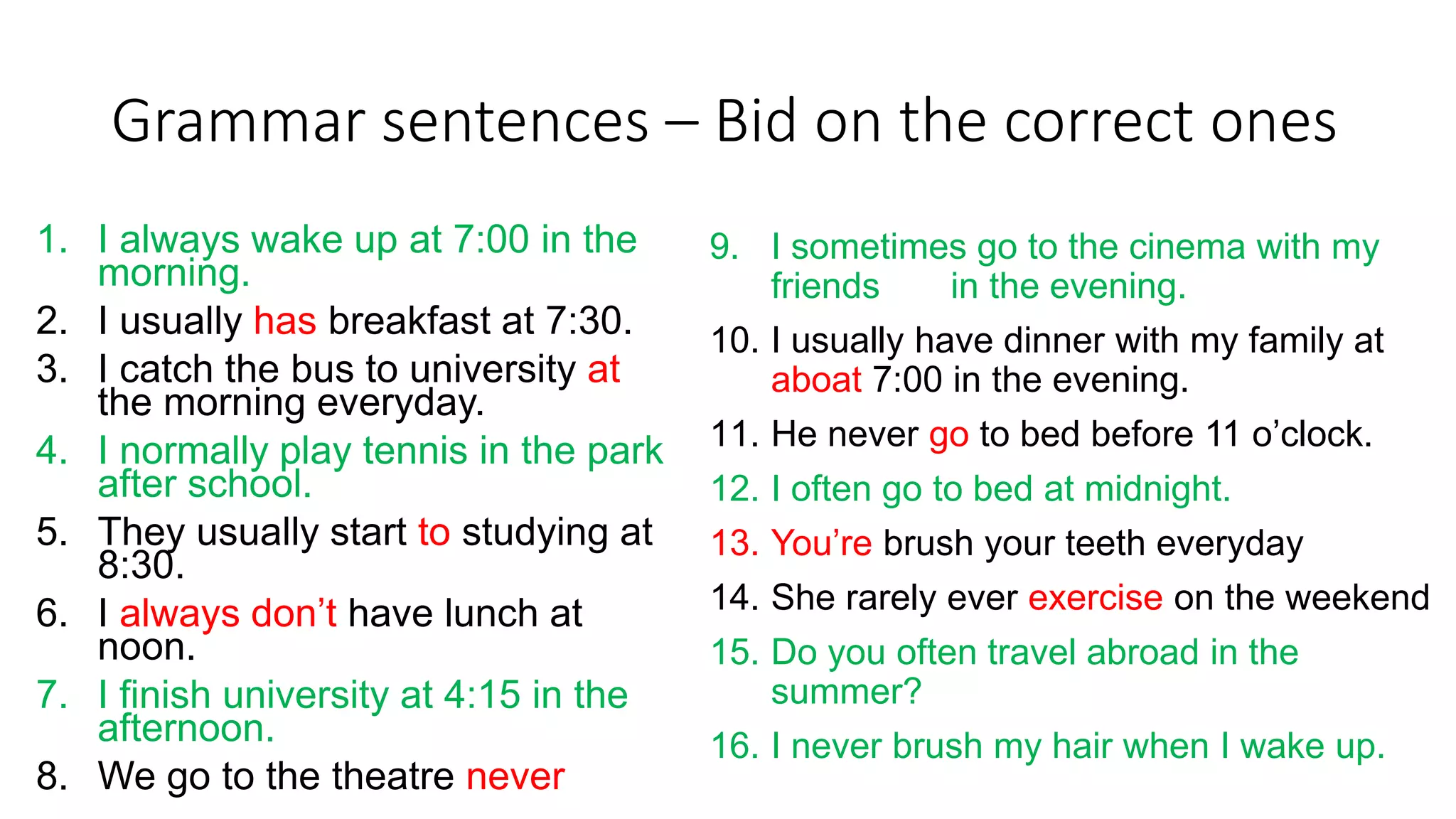 Grammar auction game | PPTX