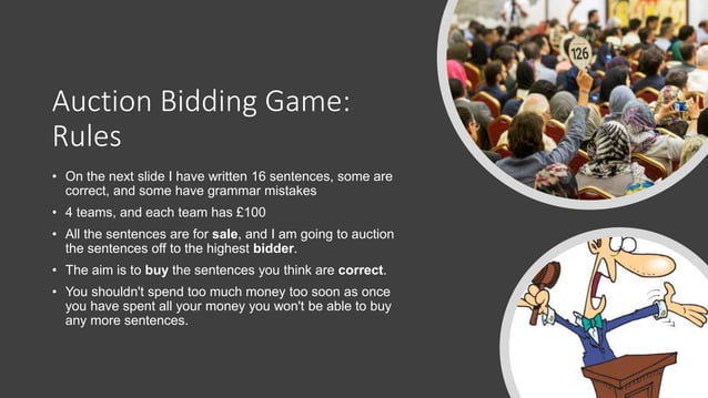 Grammar auction game | PPTX