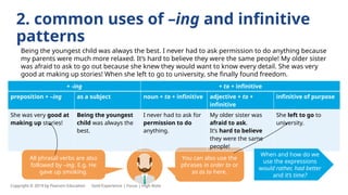 Presentation Grammar B2_5 verb patterns - -ing and infinitives.pptx