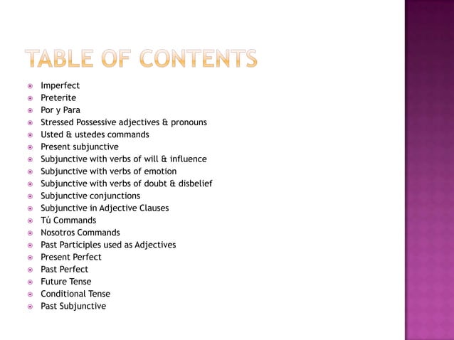 Spanish 3 Honors Grammar book | PPT