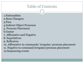 Grammar book for spanish | PPTX
