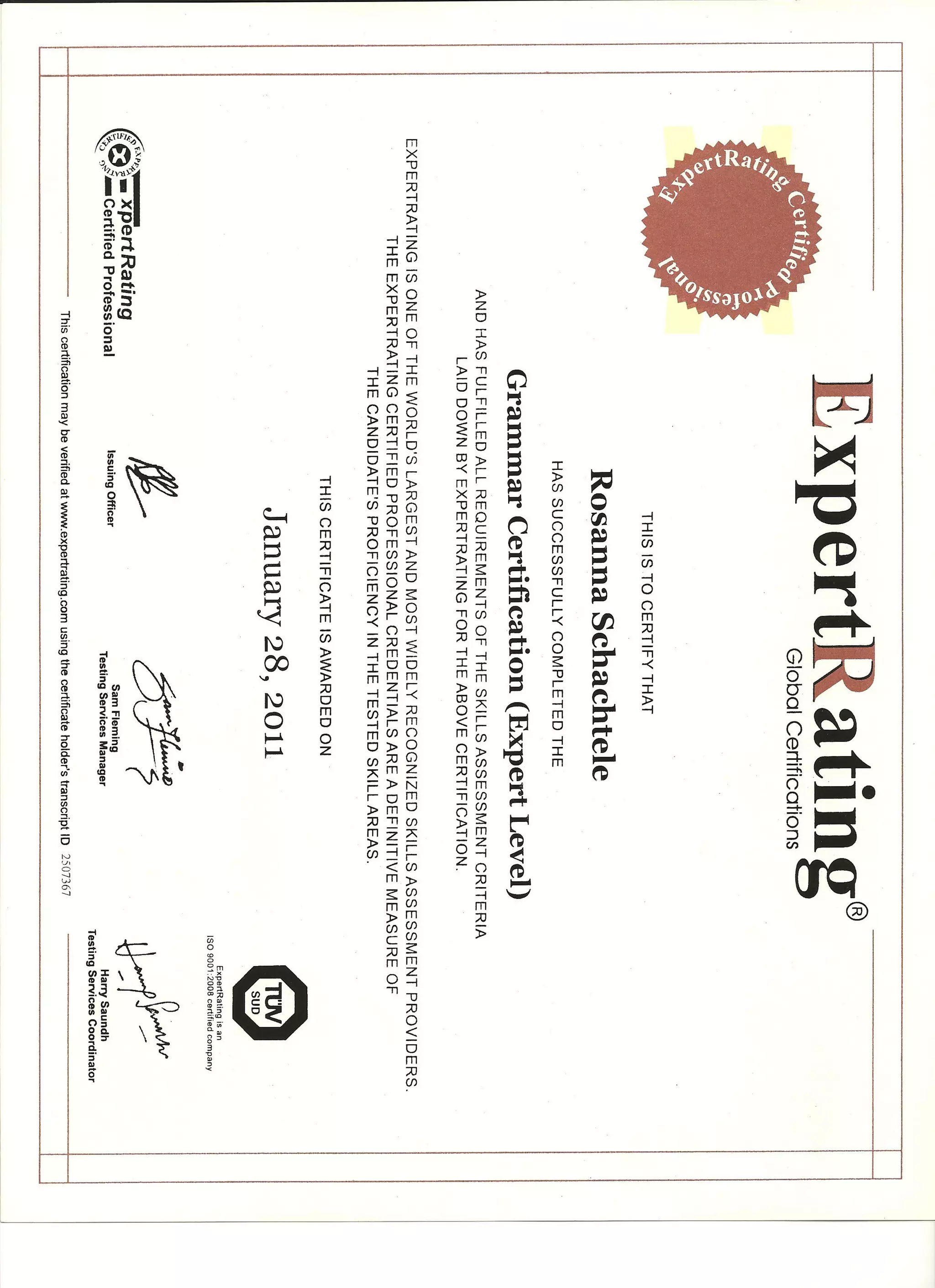 Grammar Certification (Expert Level) | PDF