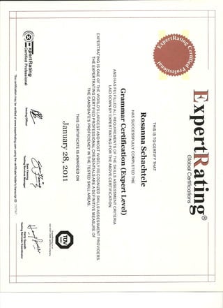 Grammar Certification (Expert Level) | PDF