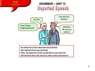 Grammar Contents Unit 12: Reported Speech & Contable-uncountable nouns | PPT